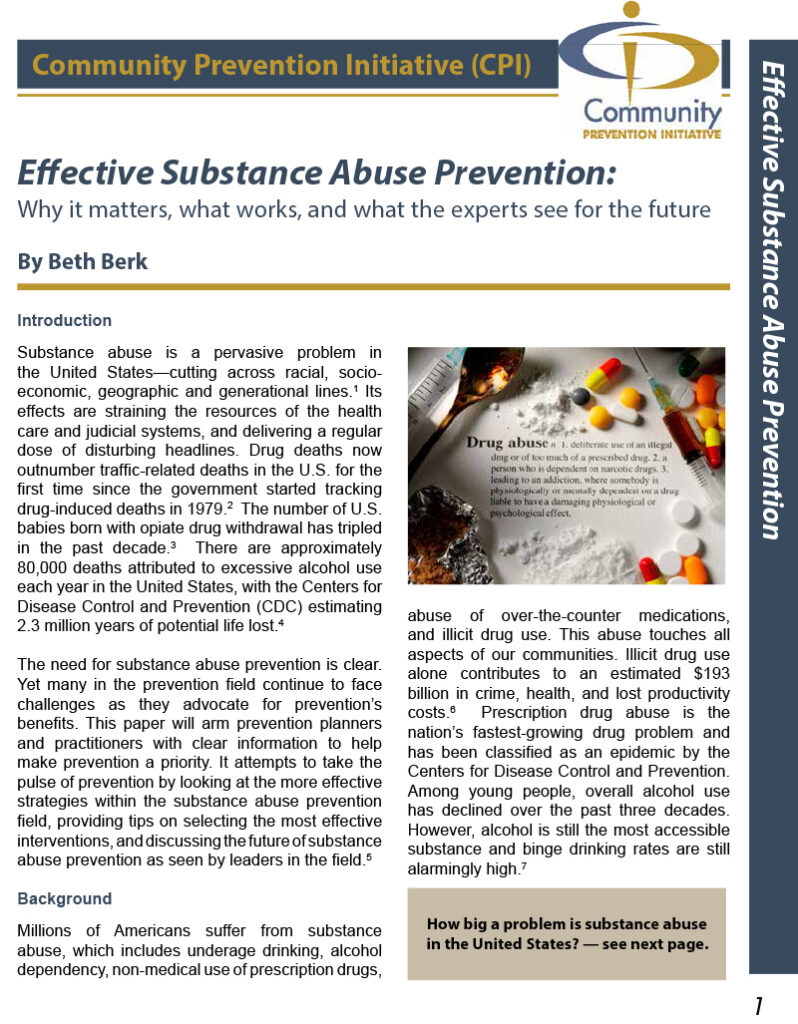 Effective Substance Abuse Prevention